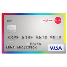 Marginalen Bankkort VISA, 0.60% sparränta, 0 kr uttagsavgift, 228 kr/år