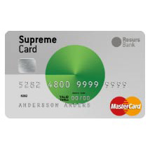 Supreme Card Green, gott för miljön, bonus på alla köp, kredit 150 000 kr